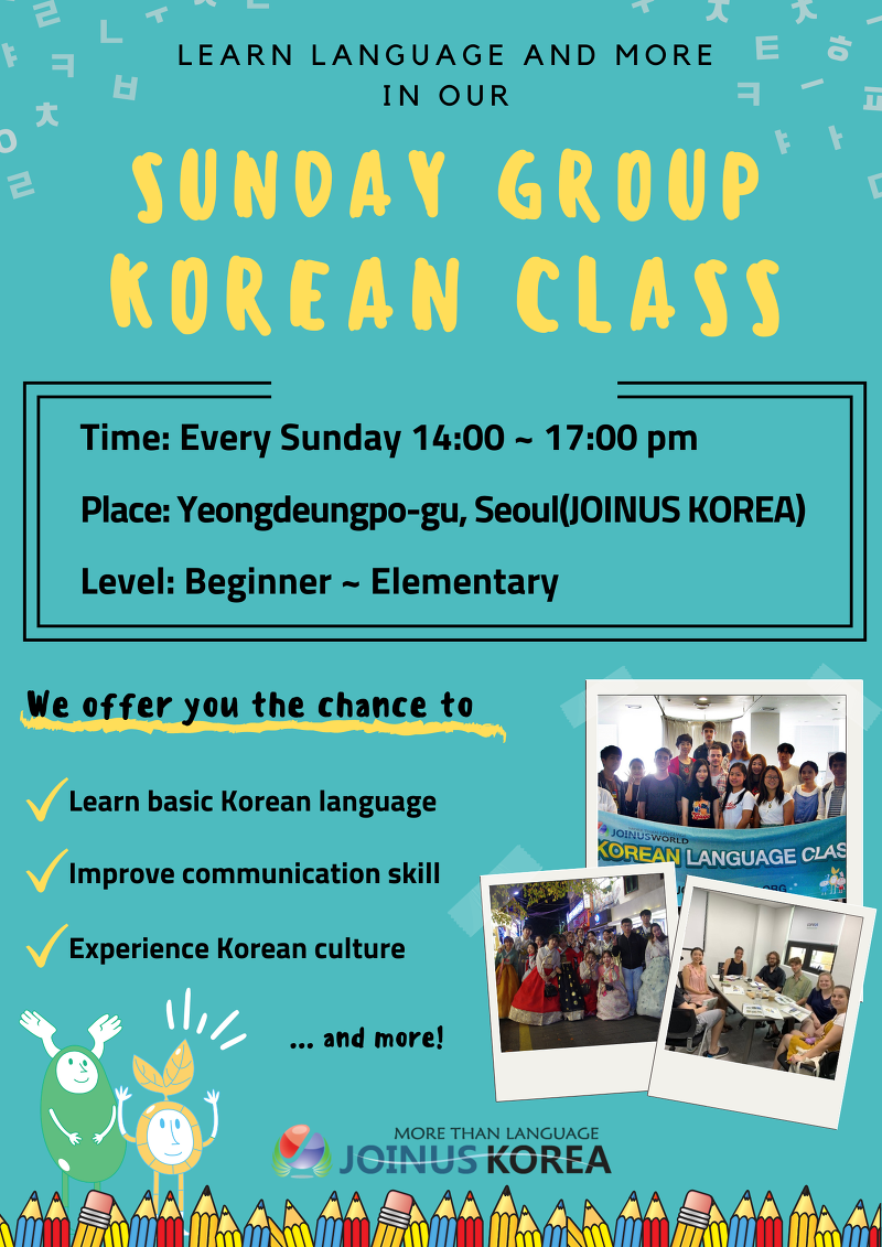 JK Open Korean Language class on Every Sunday (online & offline) (for ...